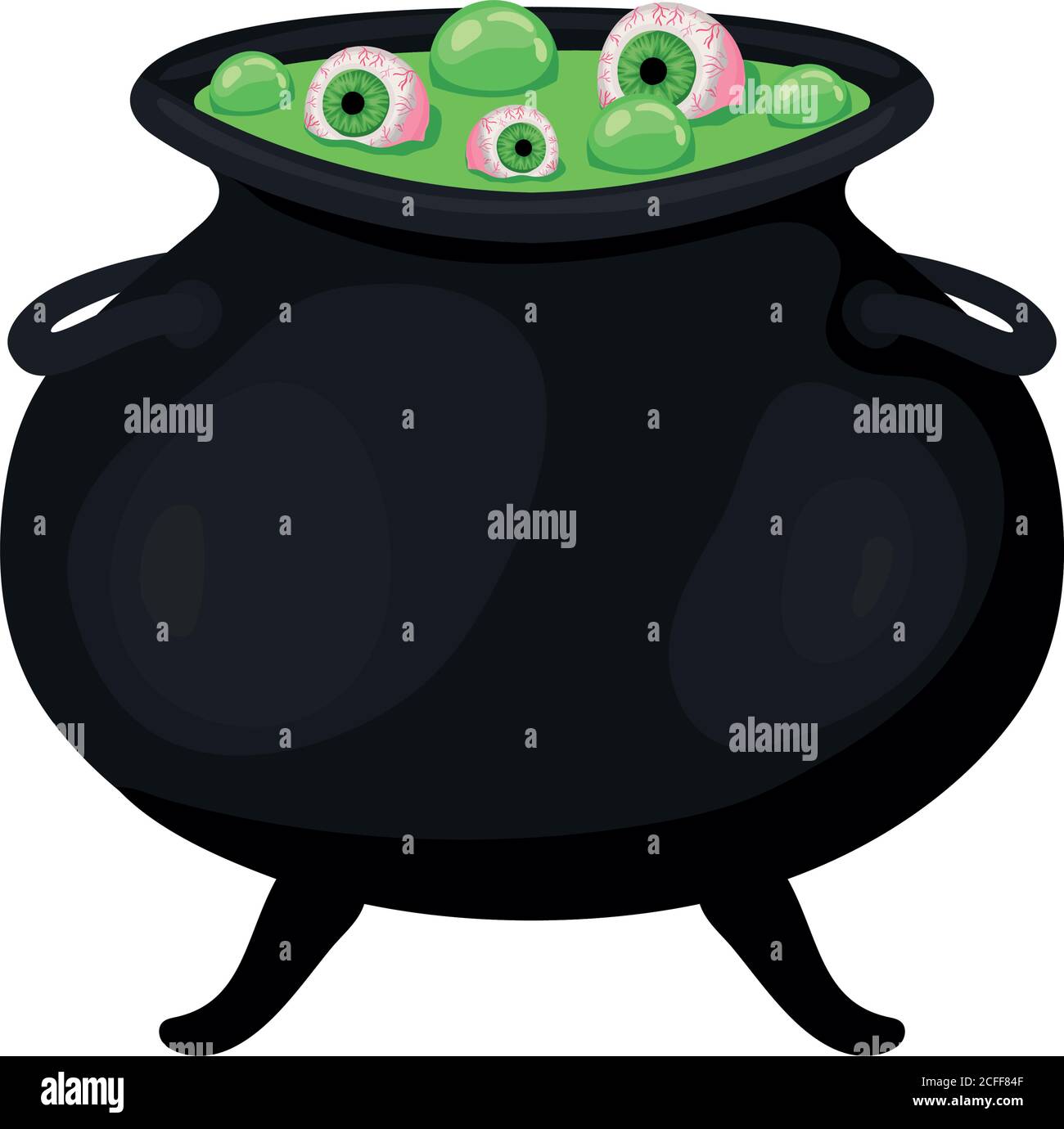Halloween witch bowl with eyes vector design Stock Vector Image & Art ...