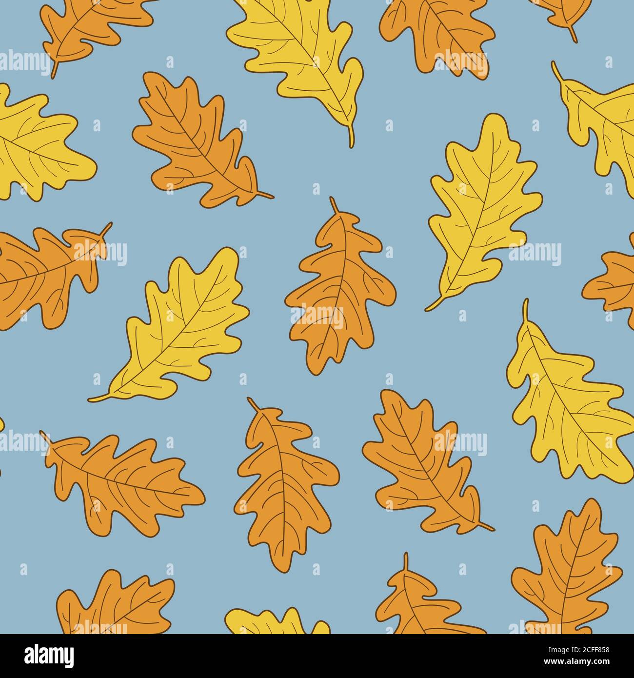 Vector illustration, set of bright realistic autumn oak leaves. Fall ...
