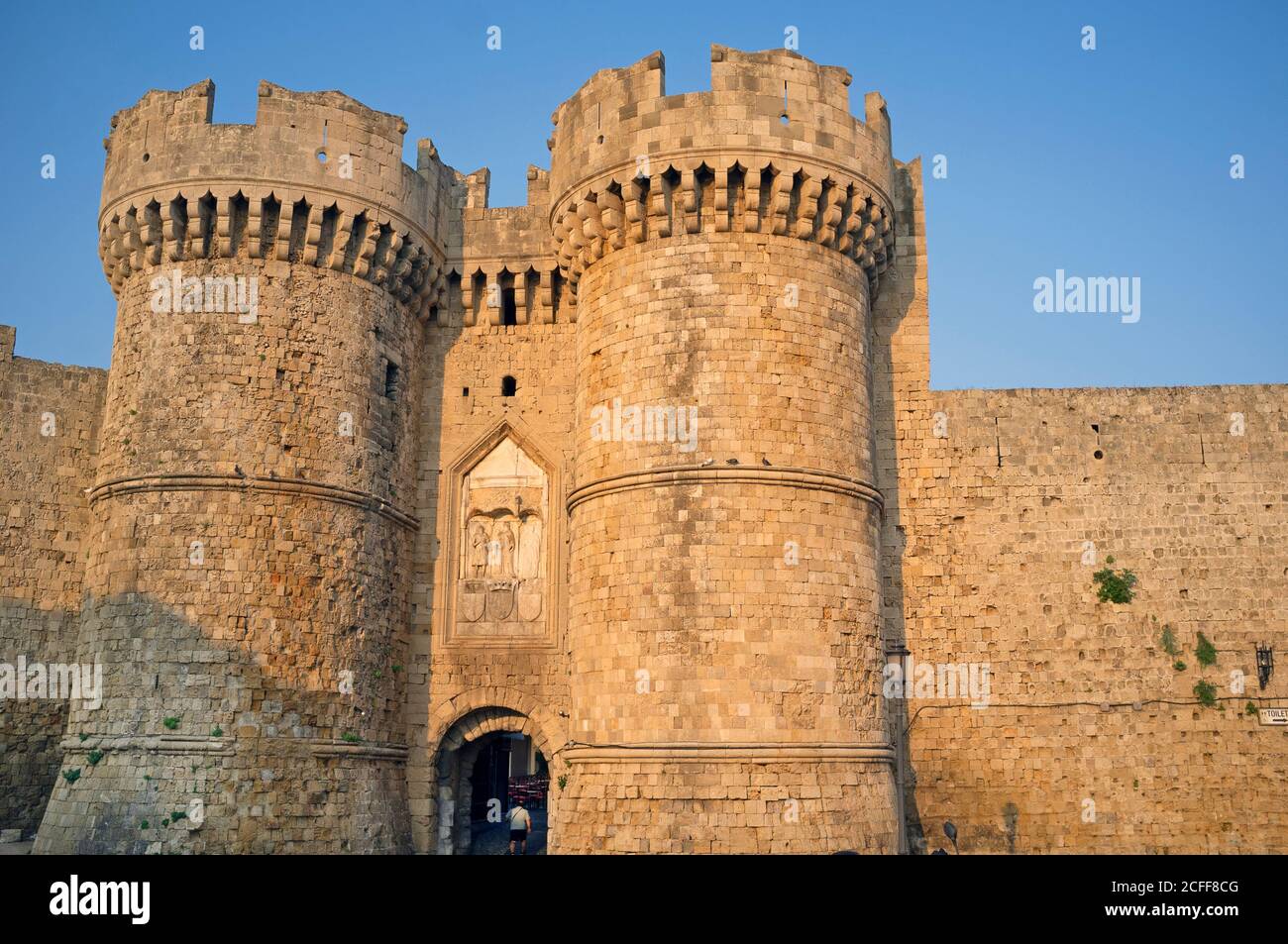 The castle walls of Rhodes old town Stock Photo - Alamy