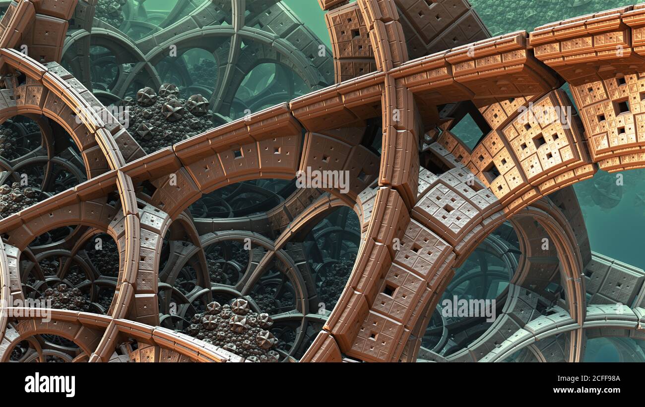 Abstract background, fantastic 3D structures, fictional sci fi ...