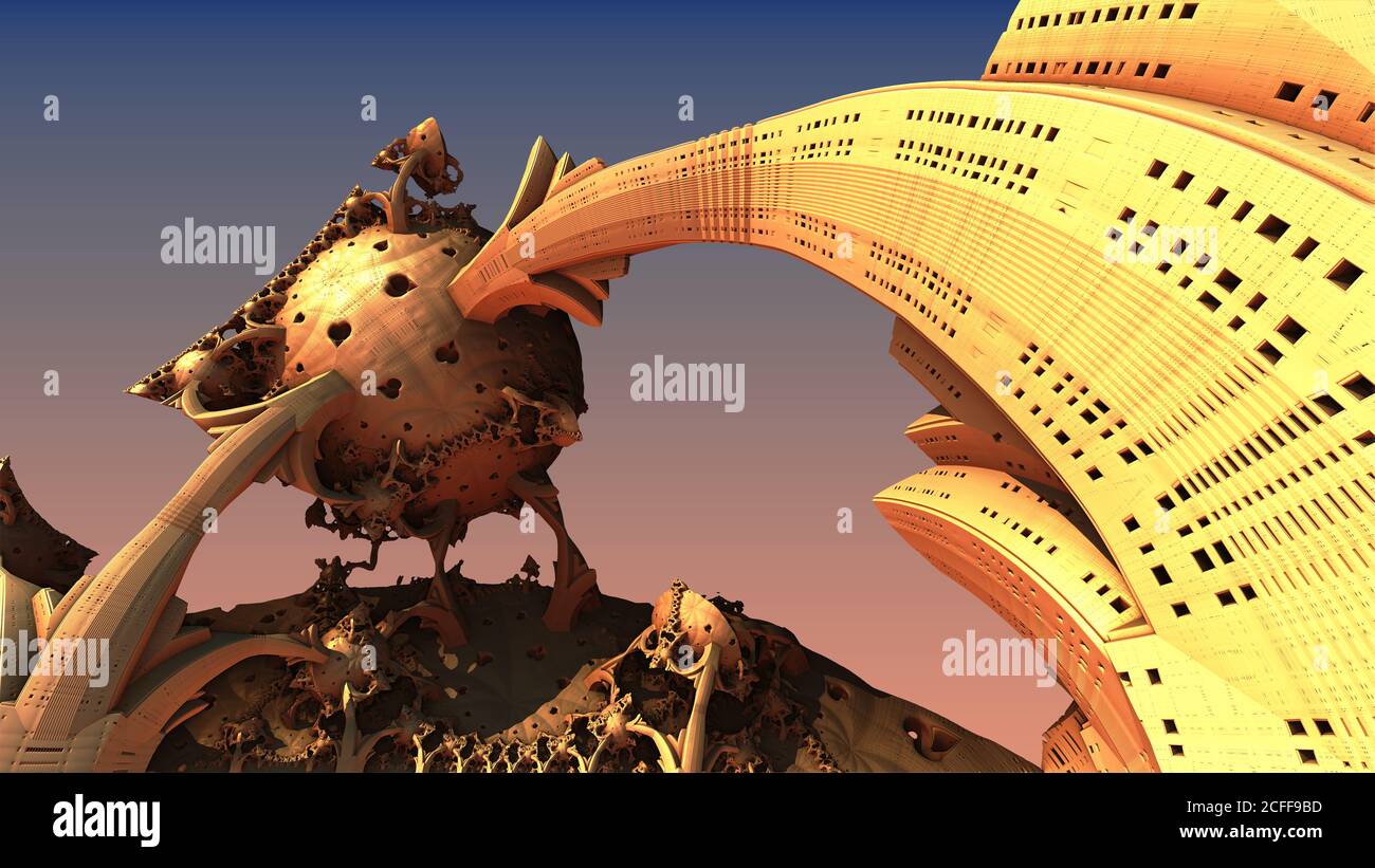 Abstract background, fantastic 3D gold structures Stock Photo - Alamy