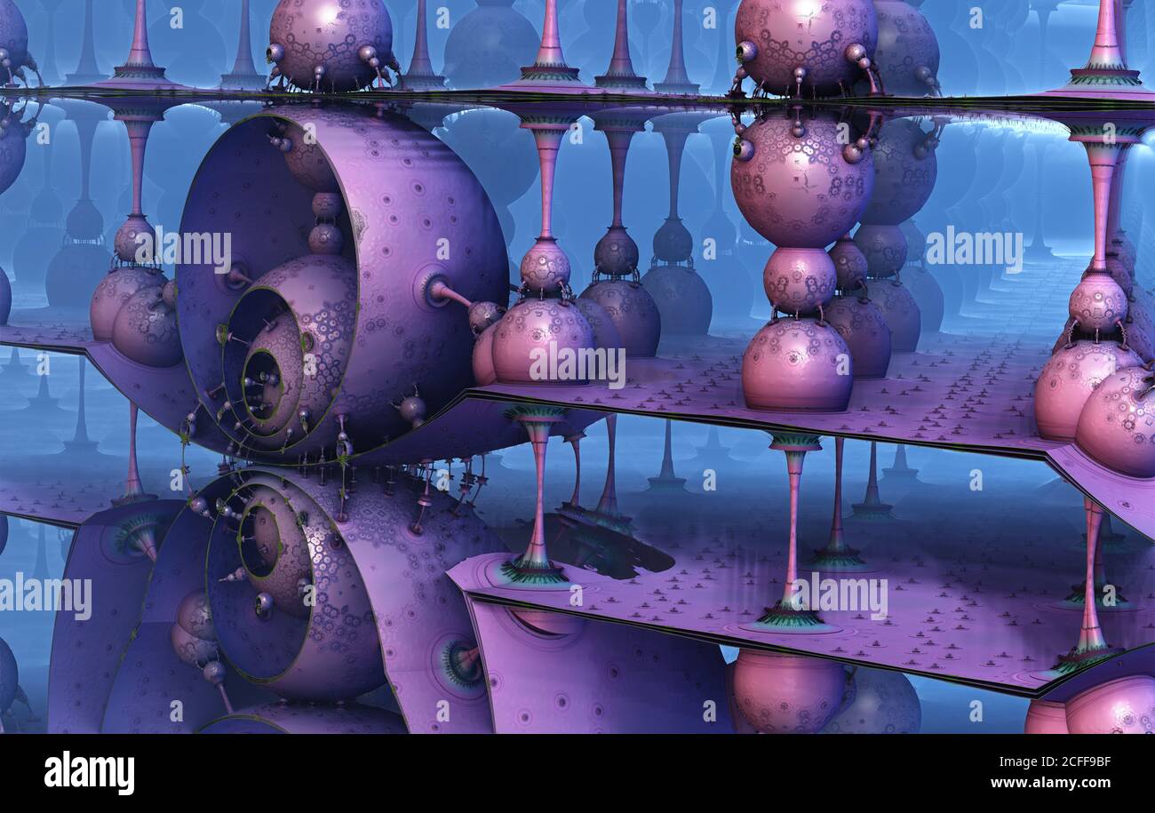 Abstract background 3D, fantastic structures and shapes, fictional sci ...