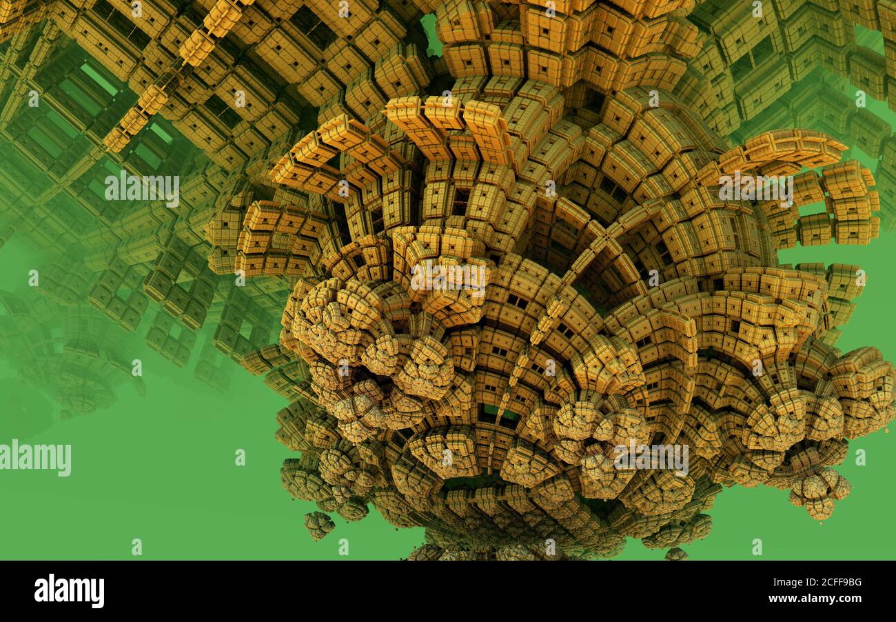 Abstract background, fantastic 3D gold structures Stock Photo - Alamy