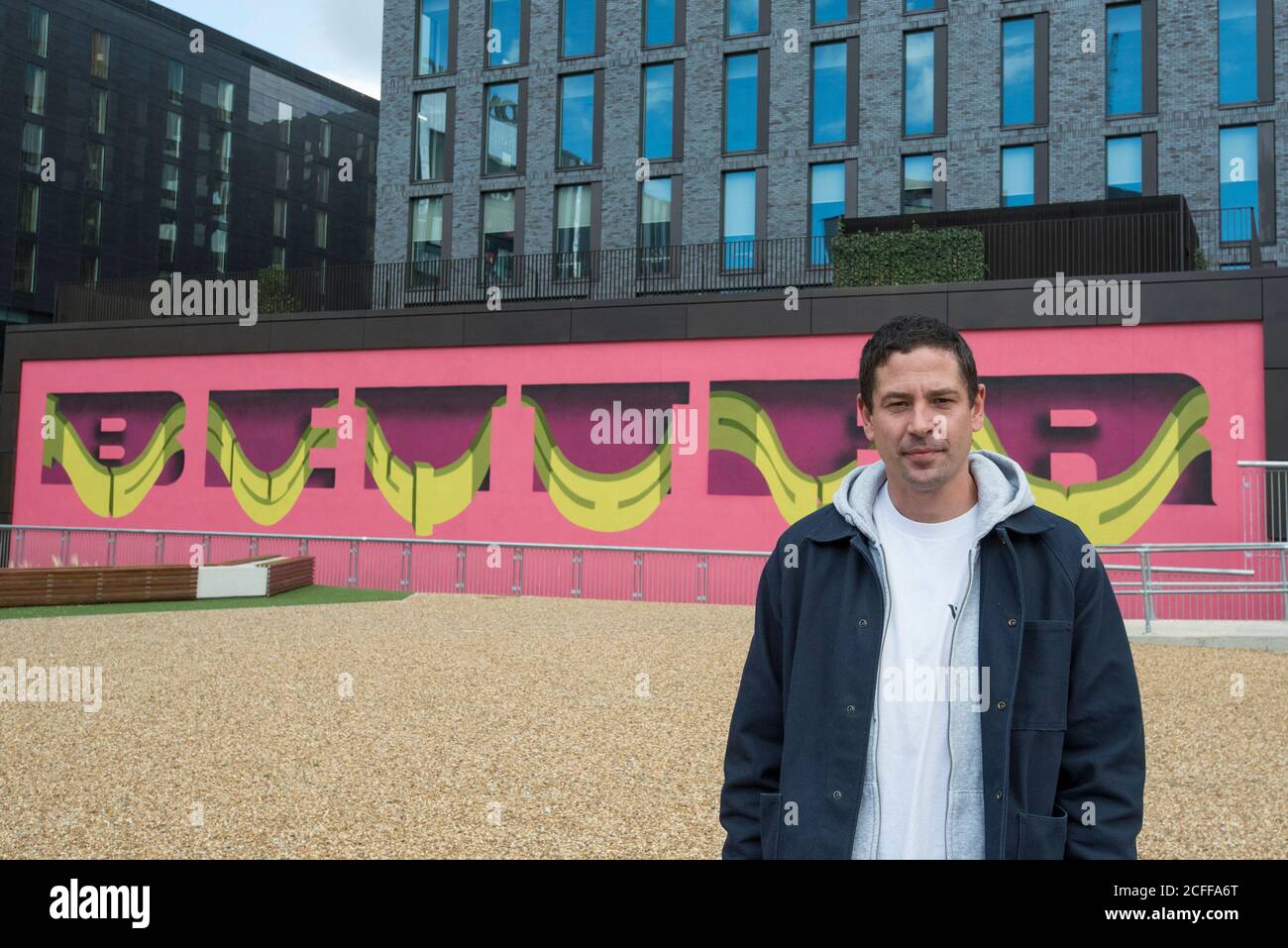 London, UK. 5 September 2020. Graffiti artist and designer Pref with ...
