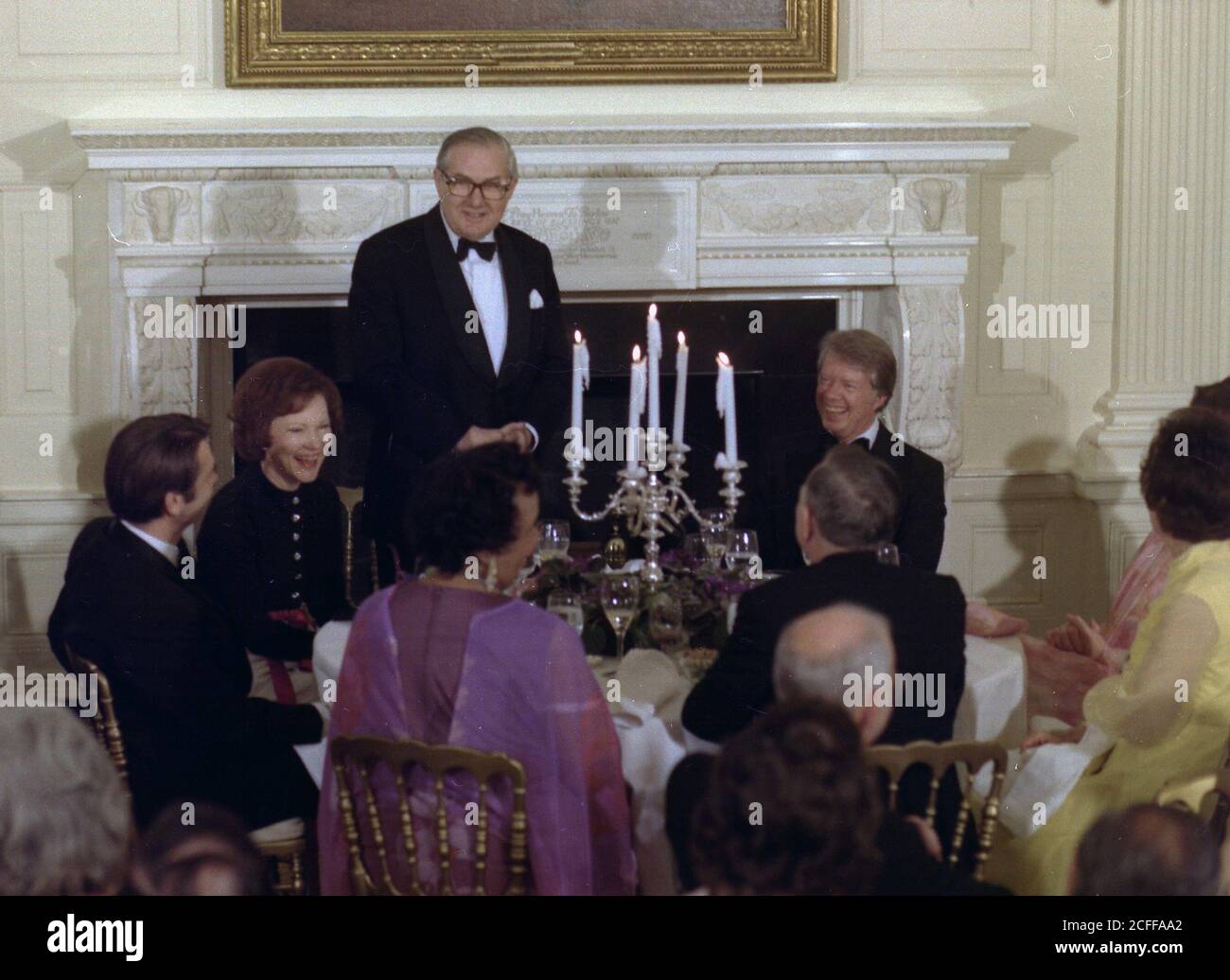 Jimmy Carter and Rosalynn Carter host a State Dinner for Great Britain ...