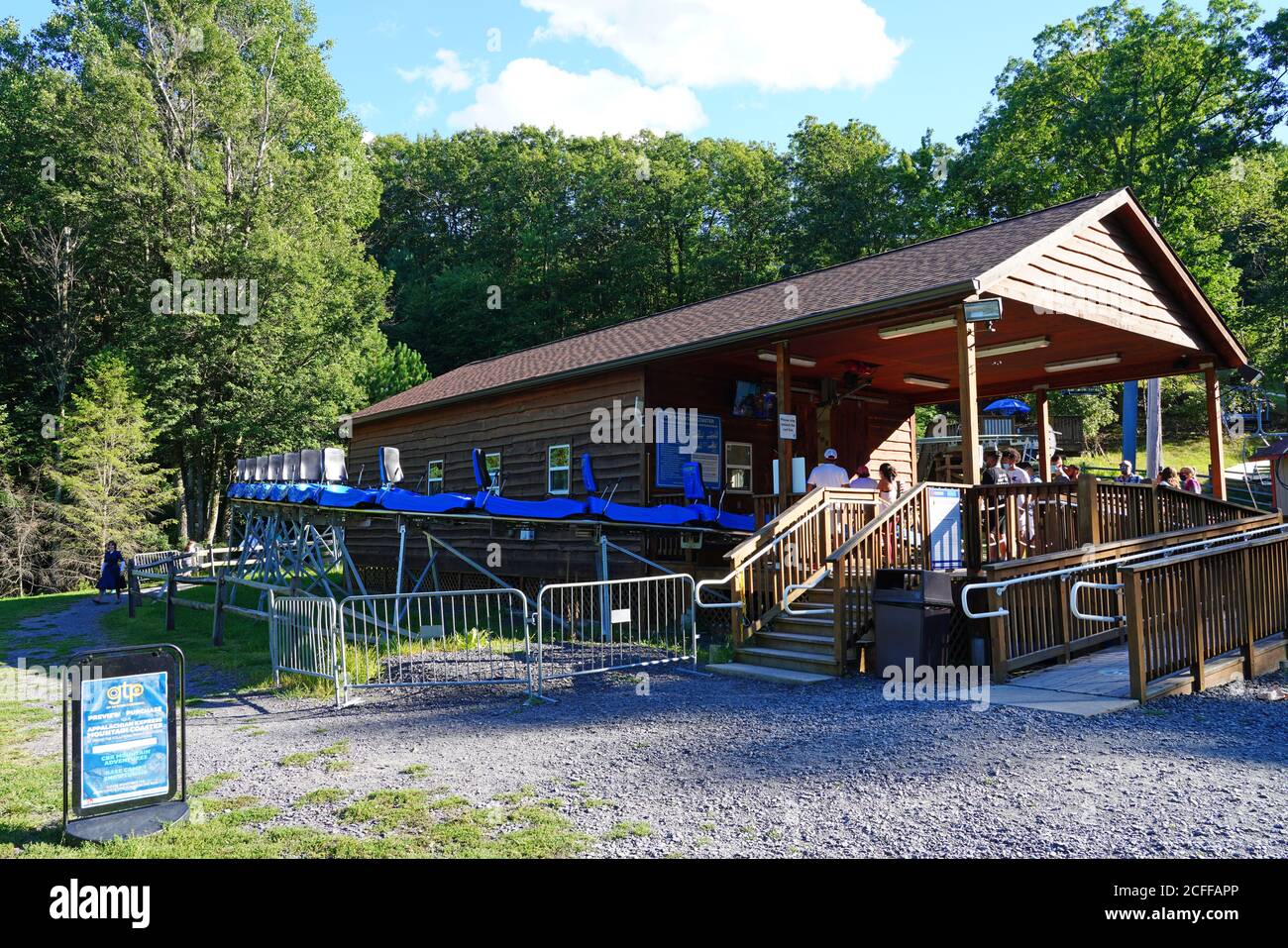 TANNERSVILLE, PA -30 AUG 2020- View of the mountain slide Alpine ...