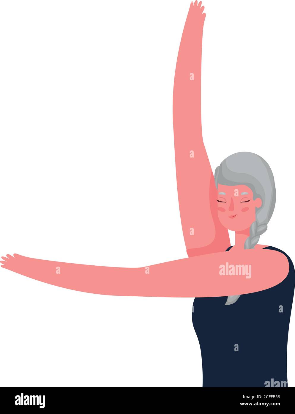 Senior woman cartoon with one hand up vector design Stock Vector Image ...