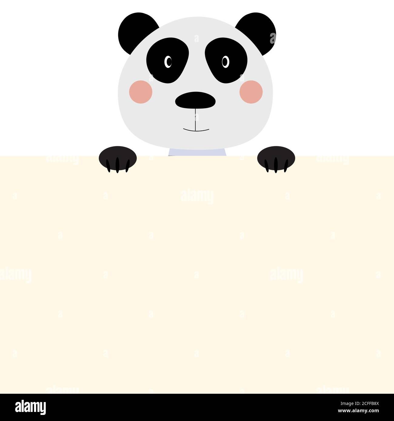 Cute animal panda with empty place for text. Vector Illustration Stock ...