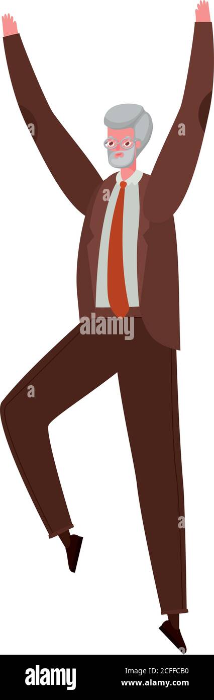 Senior man cartoon jumping vector design Stock Vector Image & Art - Alamy