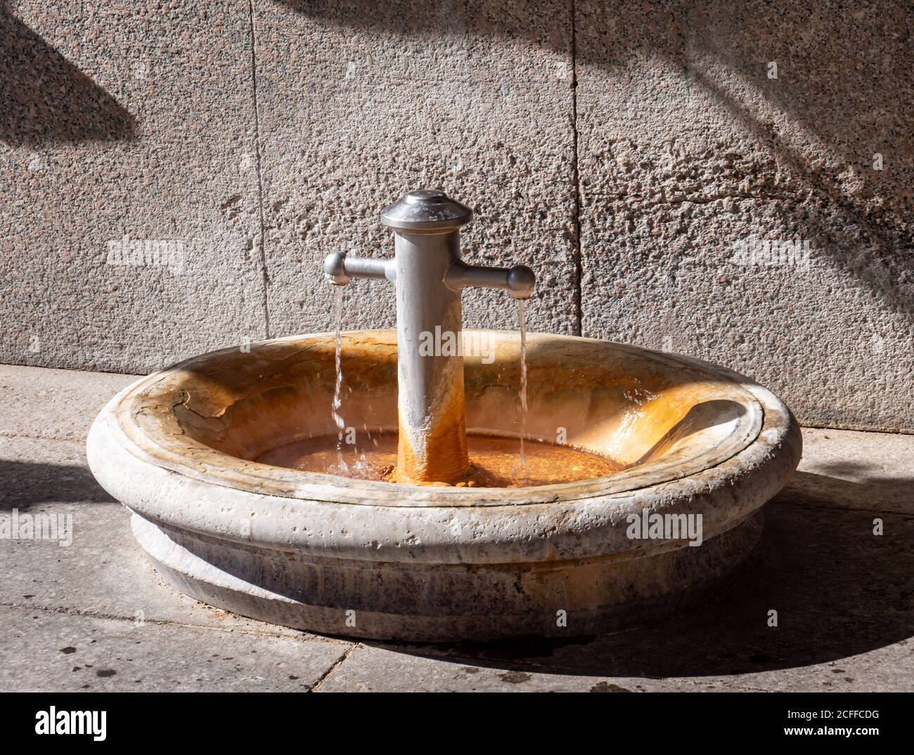 Mineral spring in Karlovy Vary health resort in the Czech Republic ...