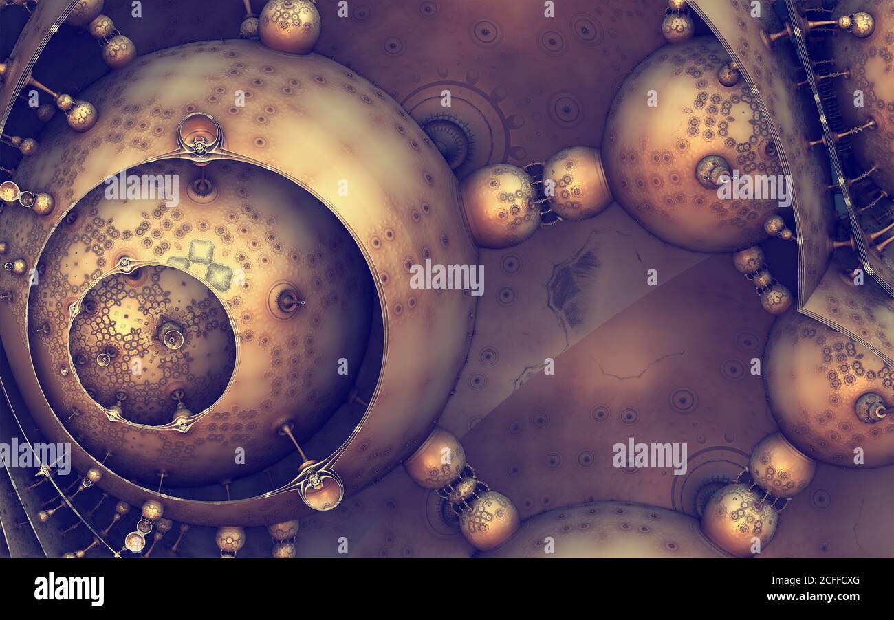 Abstract background, fantastic 3D gold structures Stock Photo - Alamy