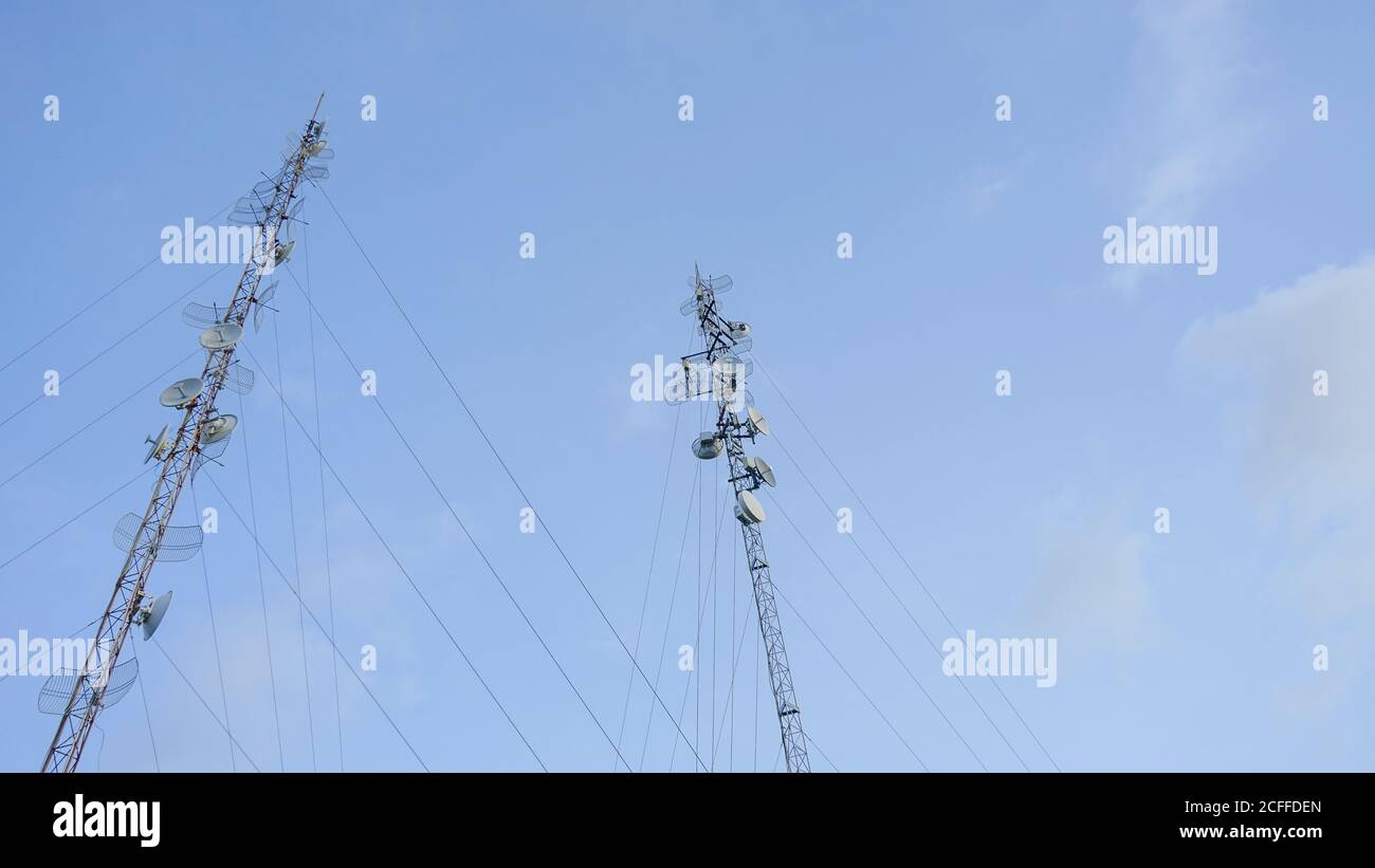 Telephone network antenna view Stock Photo - Alamy