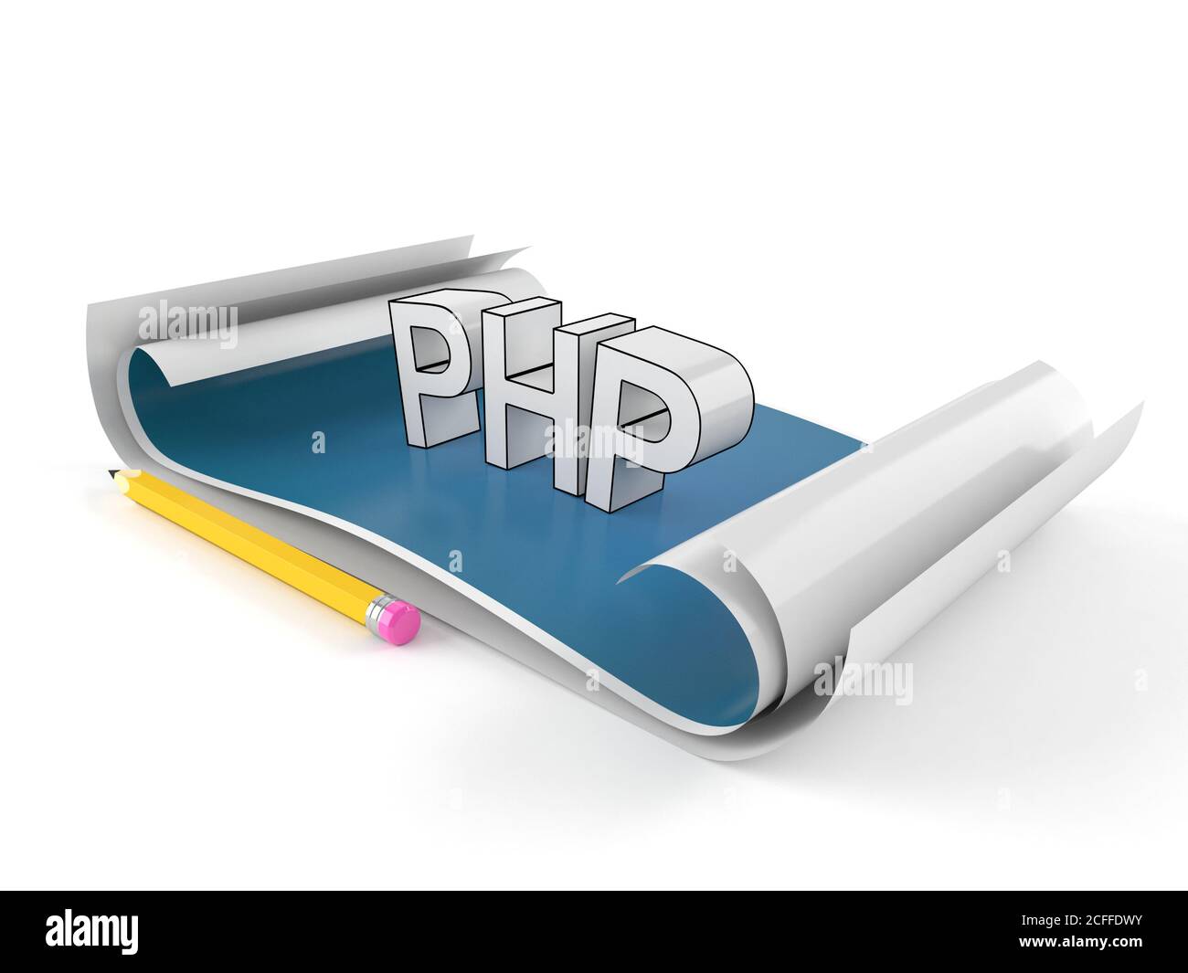 Blueprint with PHP text isolated on white background Stock Photo - Alamy