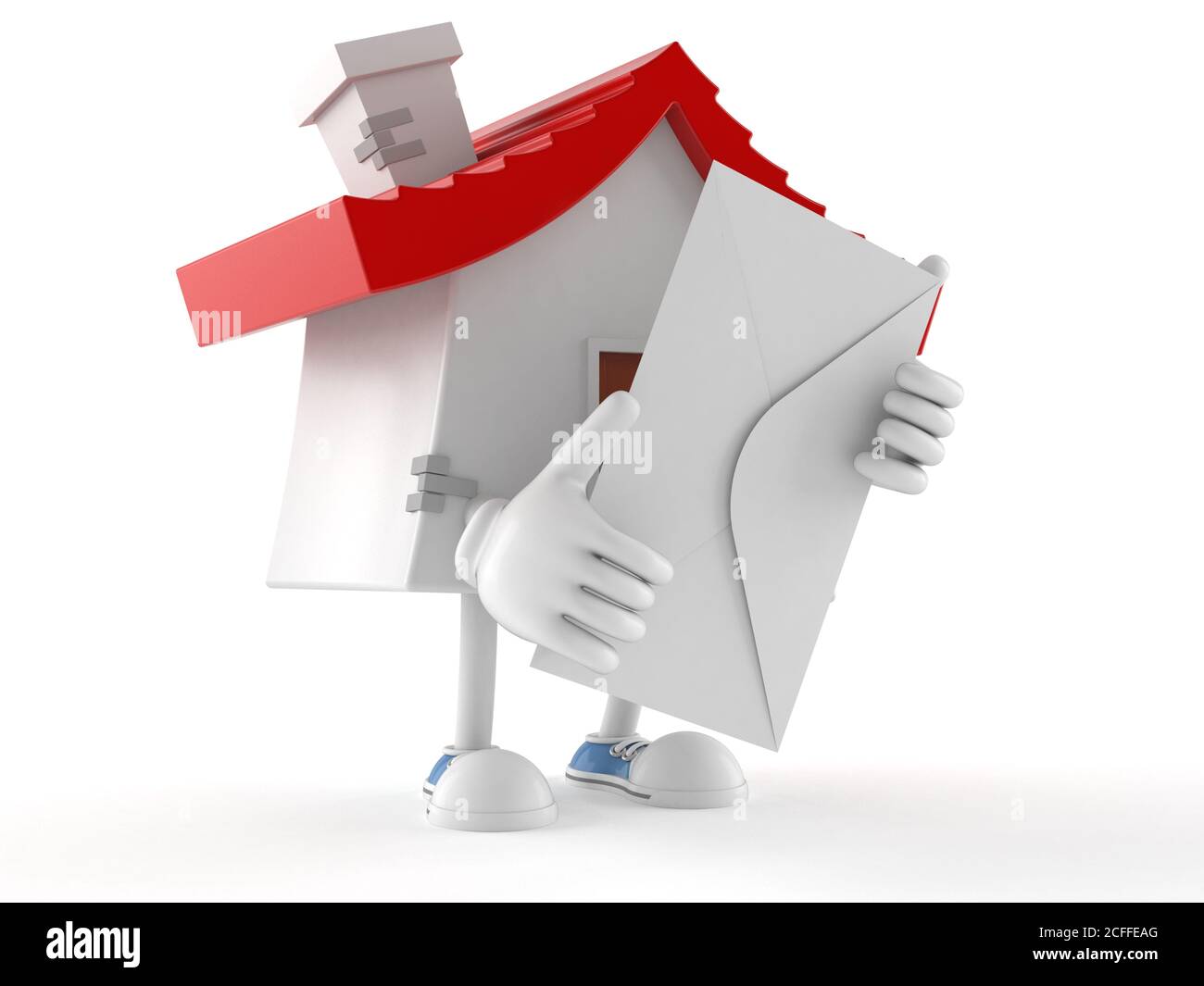House character with letter isolated on white background Stock Photo ...