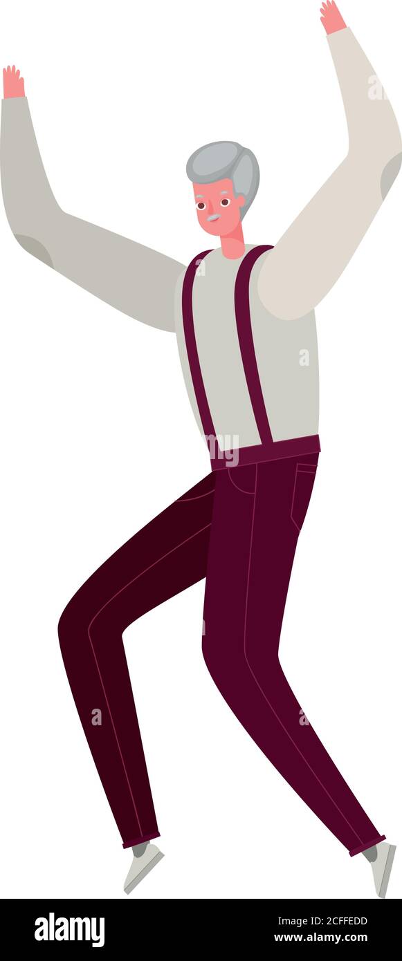 Senior man cartoon jumping vector design Stock Vector Image & Art - Alamy
