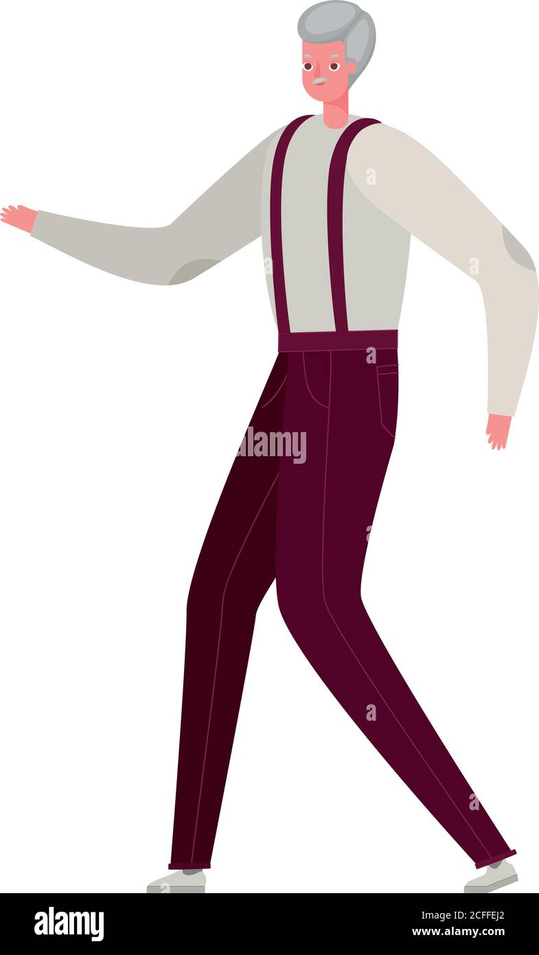 Senior man cartoon with traditional cloth vector design Stock Vector ...