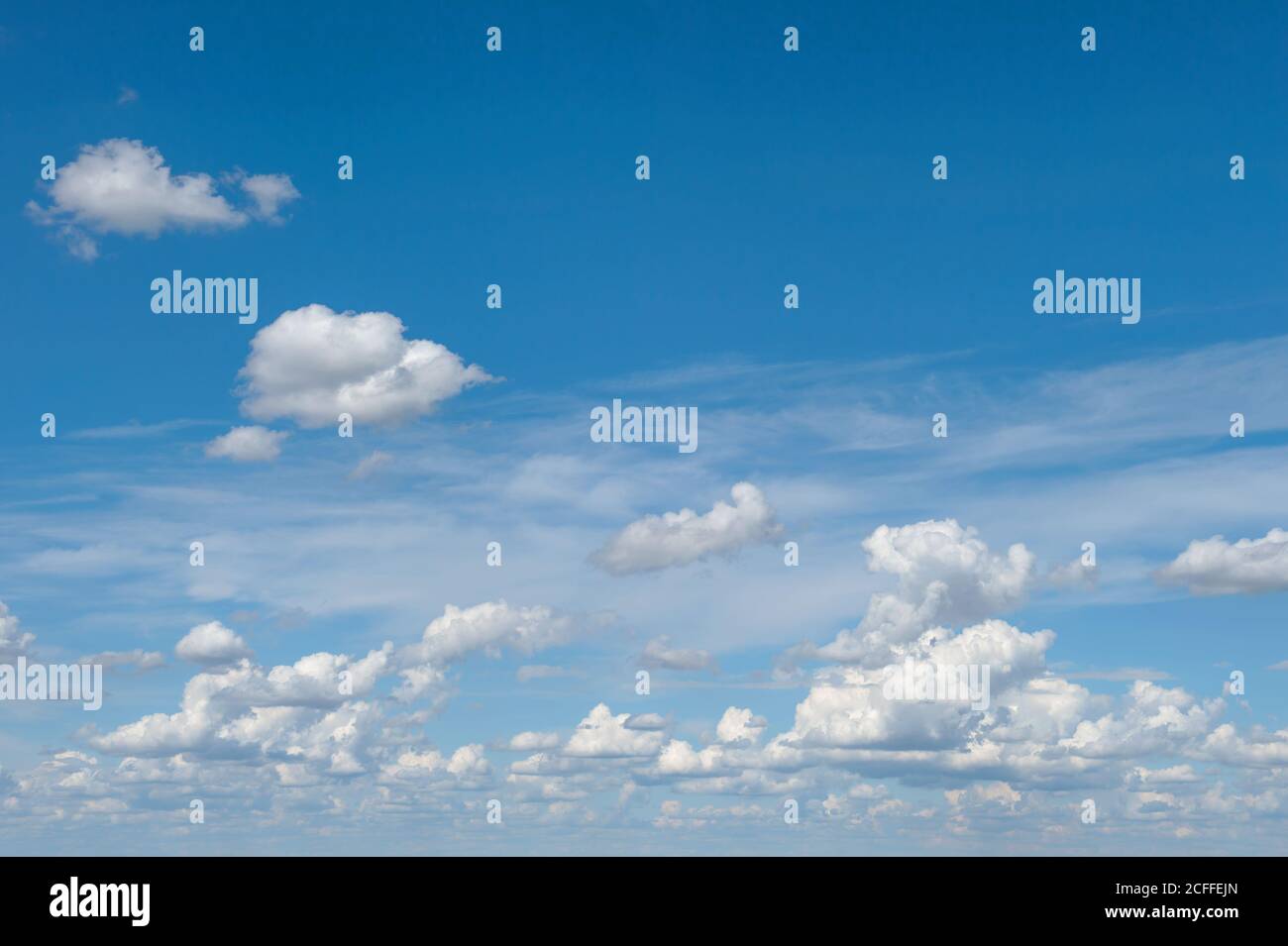 Perfect blue sky with white clouds. Nature background Stock Photo - Alamy
