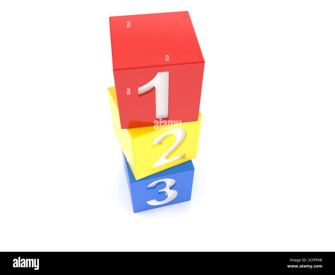 Toy blocks 123 isolated on white background Stock Photo - Alamy