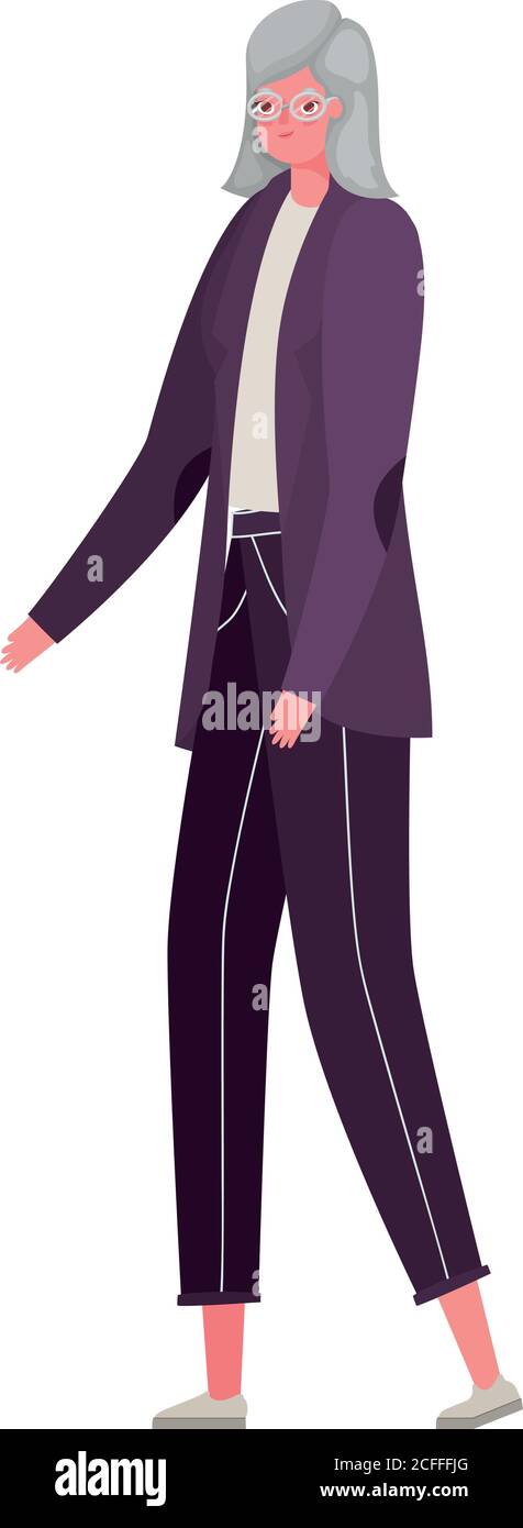 Senior woman cartoon vector design Stock Vector Image & Art - Alamy
