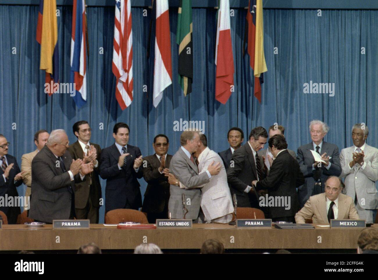 Jimmy Carter and Omar Torrijos at the signing of the Panama Canal ...
