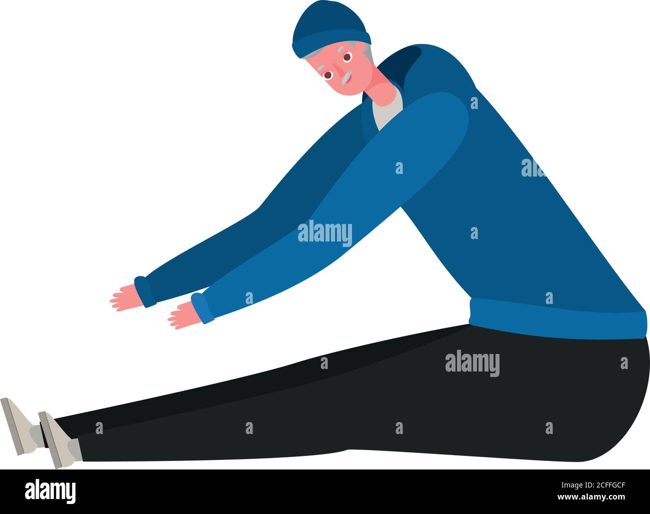 Man cartoon stretching design hi-res stock photography and images - Alamy