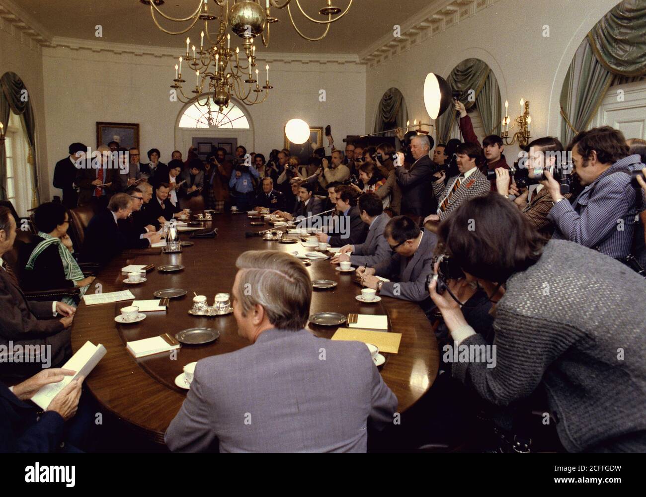 Meeting with Presidential Commission to Hanoi ca. 23 March 1977 Stock ...
