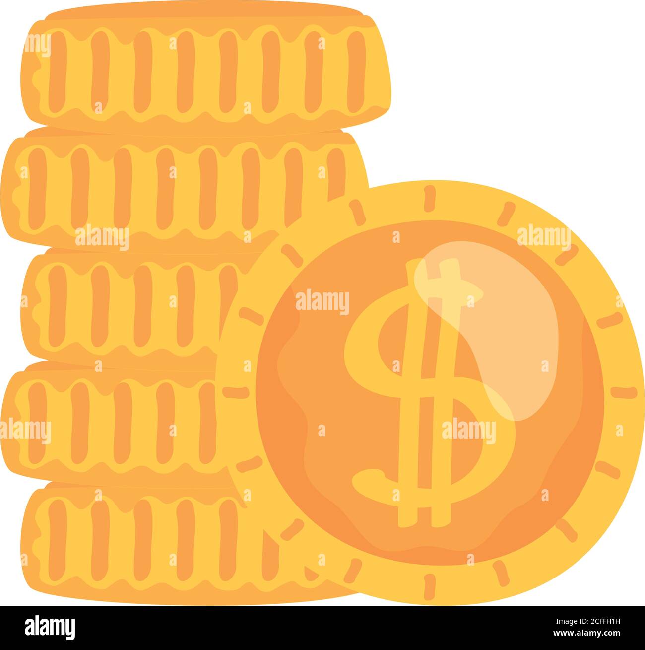 pile coins money dollars icons Vector illustration Stock Vector Image ...