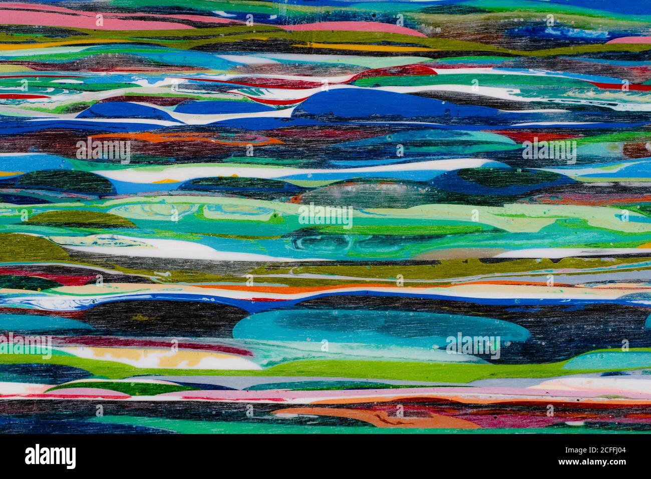 Resin from the process of surfboard making. Lots of layers that take a ...
