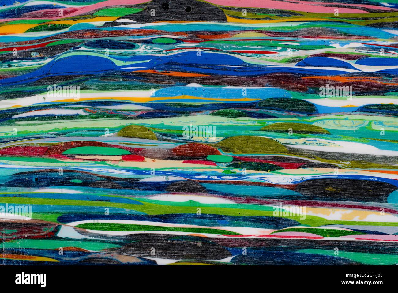 Resin from the process of surfboard making. Lots of layers that take a ...