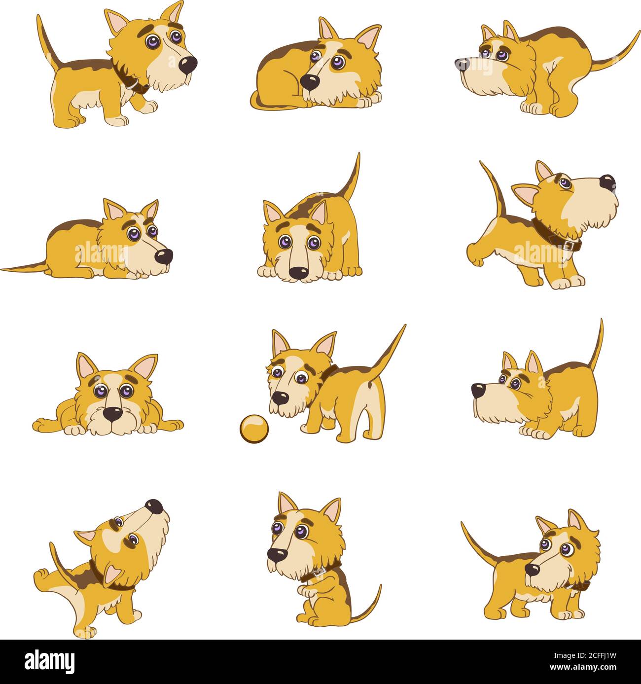 funny dog, dog, puppy, pet, animation, vector, motion, decorative ...