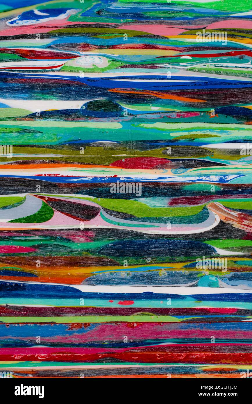 Resin from the process of surfboard making. Lots of layers that take a ...