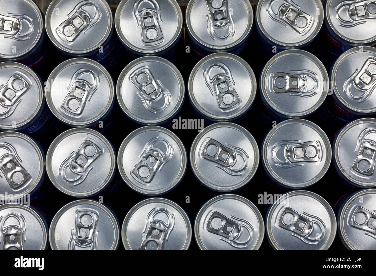 Top view of beverage cans Stock Photo - Alamy