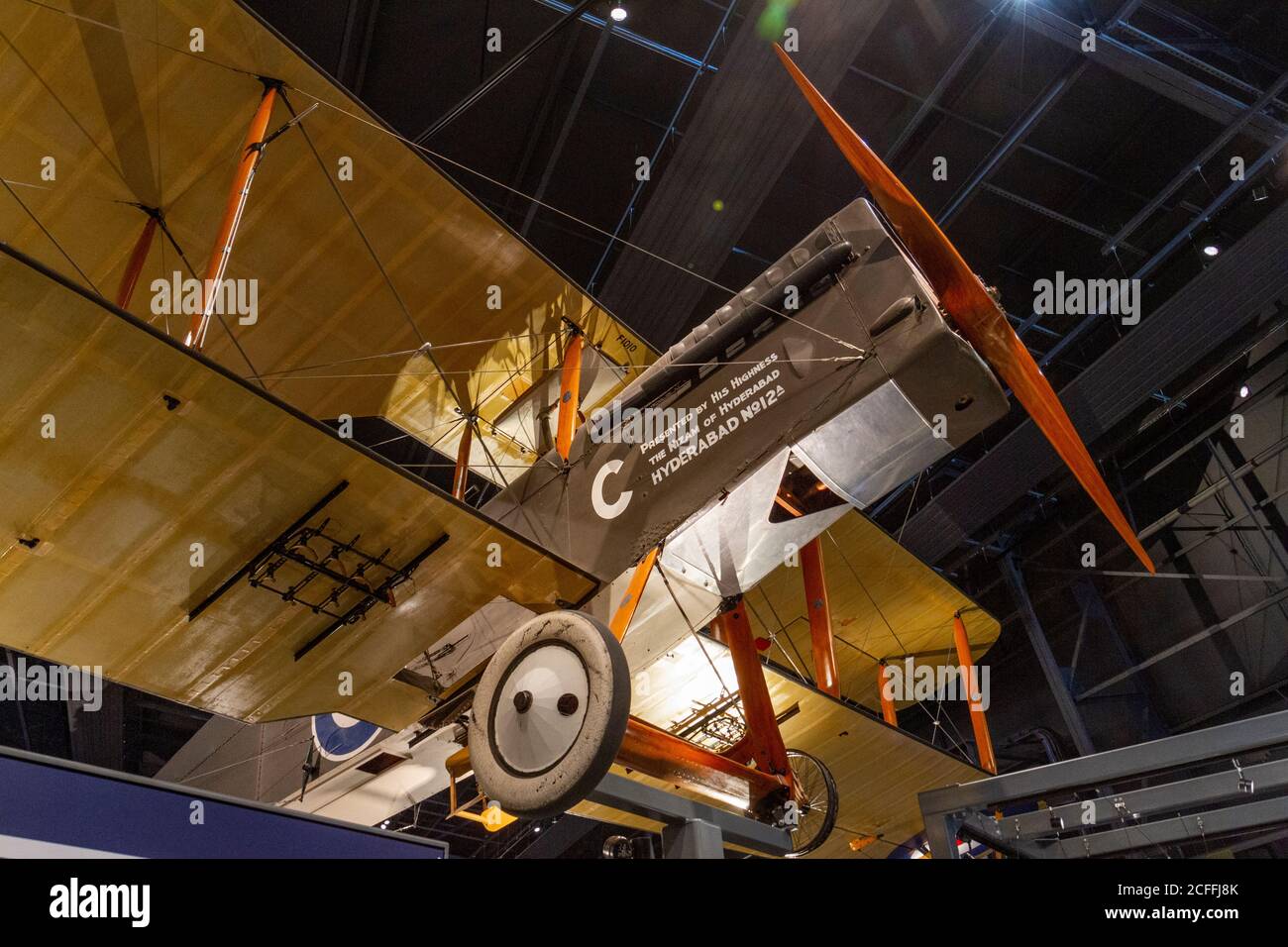A De Havilland DH9A (1918-31), known also as a 'Ninak' hanging above ...