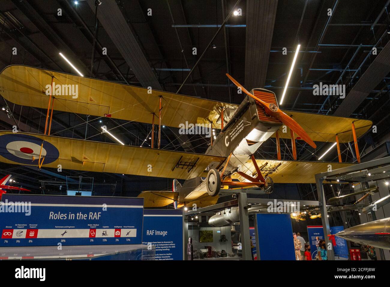 A De Havilland DH9A (1918-31), known also as a 'Ninak' hanging above ...