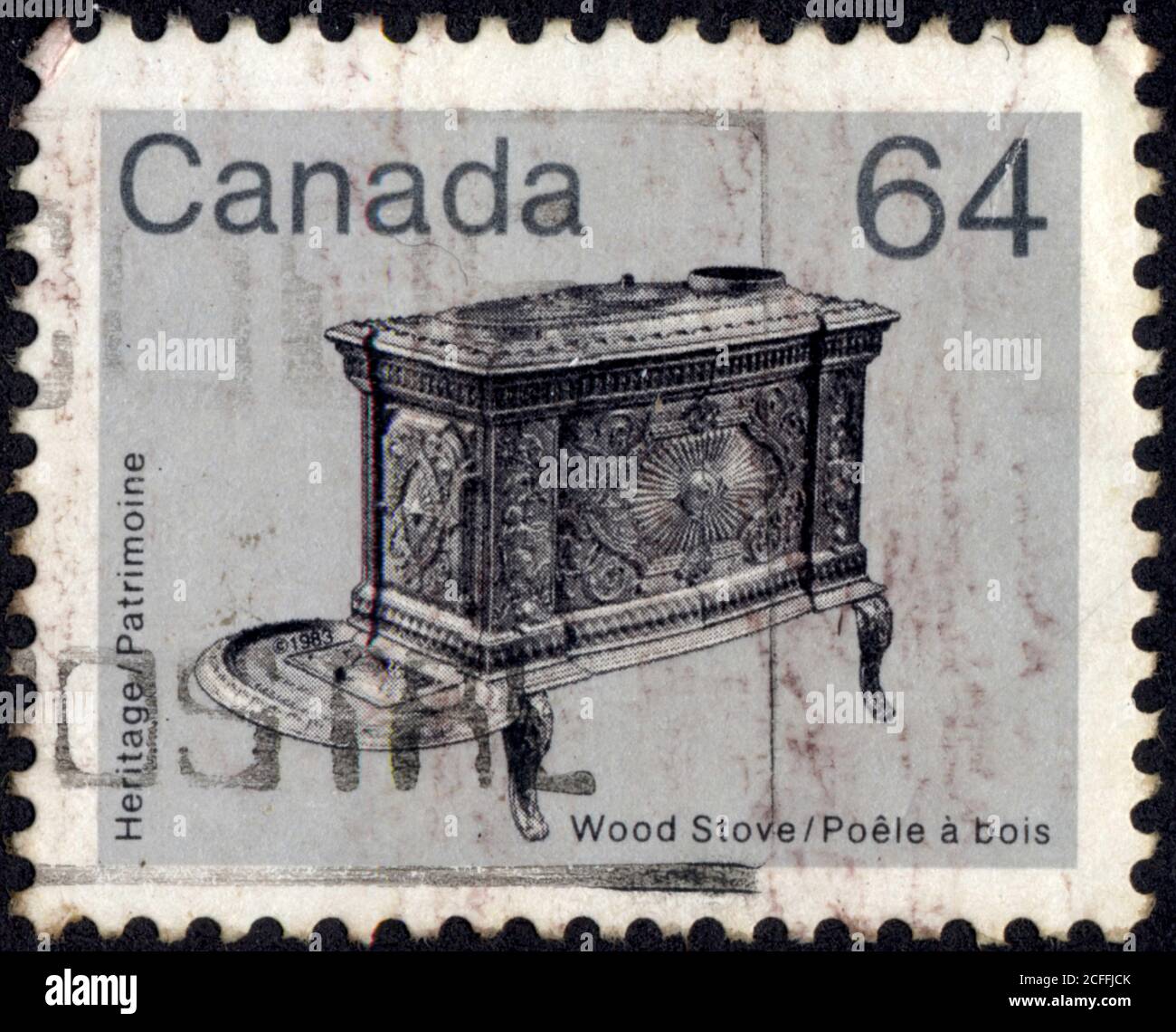 Timbre Canada. 64. Heritage. Patrimoine. Wood Stove. Poêle à bois Stock ...