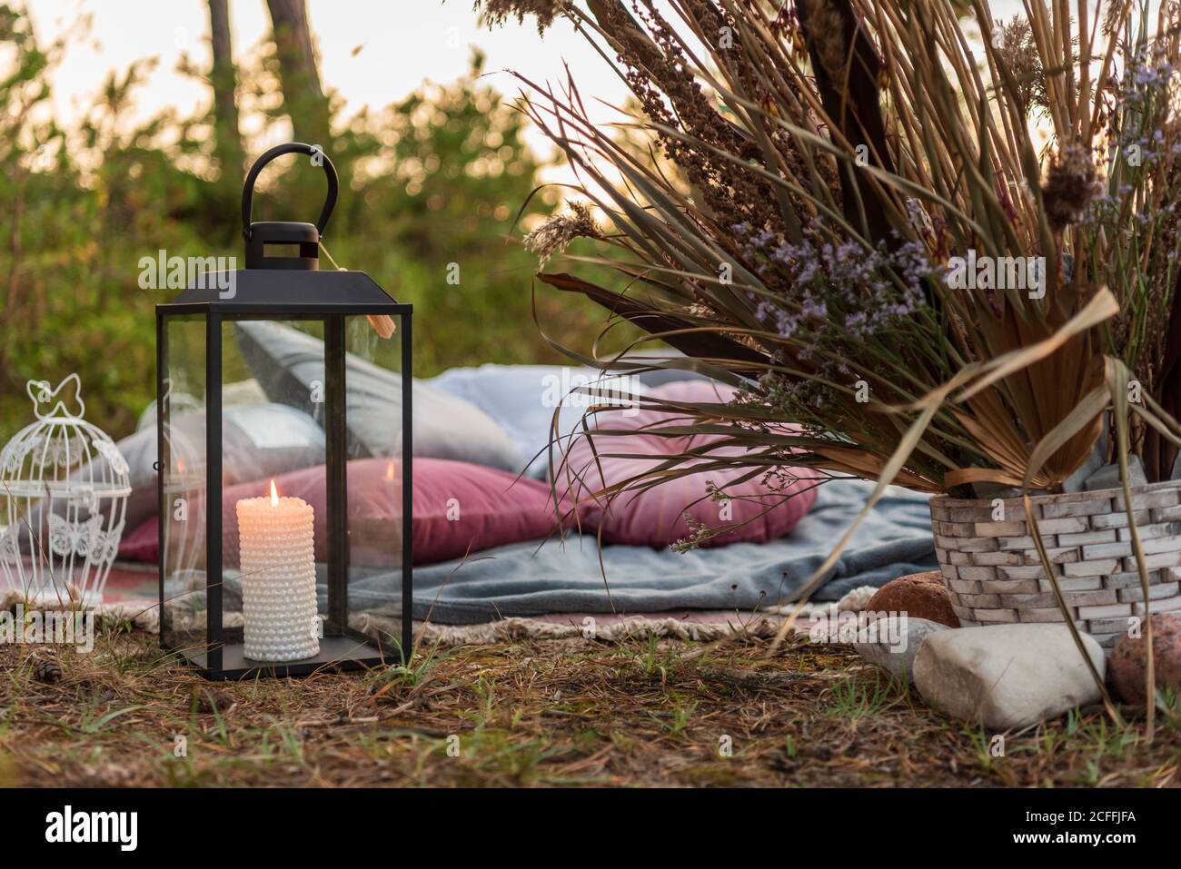 a romantic place in the woods by the sea to watch the sunset enjoying ...