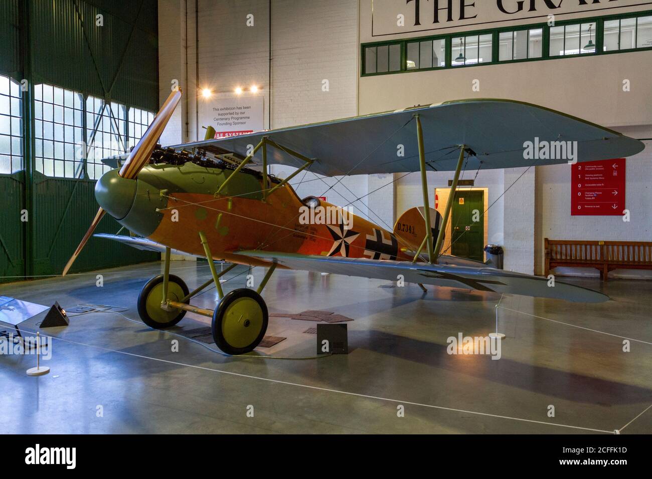 A German Albatros D.Va (replica) single seat fighter on display in the ...