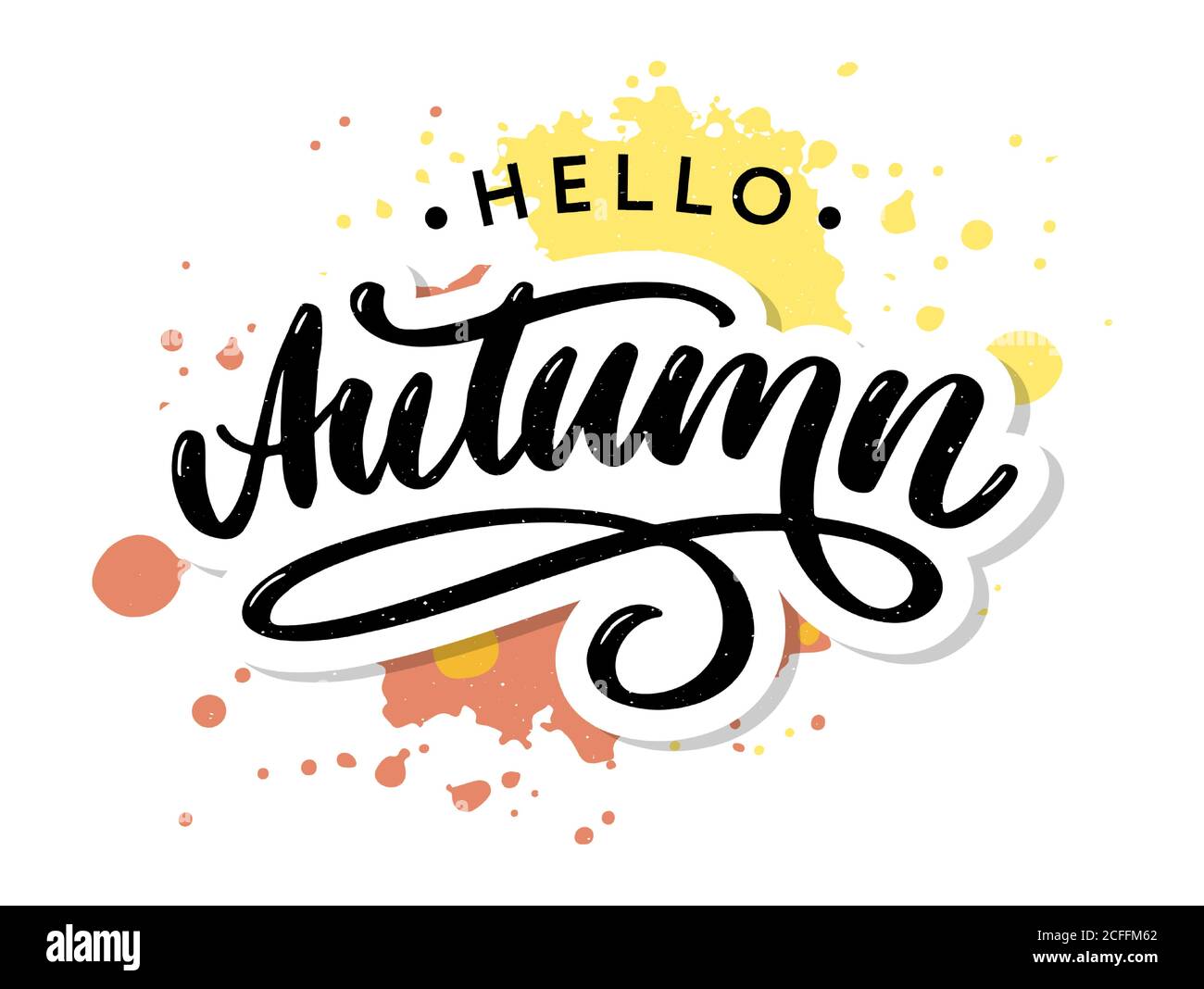 Hello, Autumn. Goodbye, Summer. The trend calligraphy. Vector ...