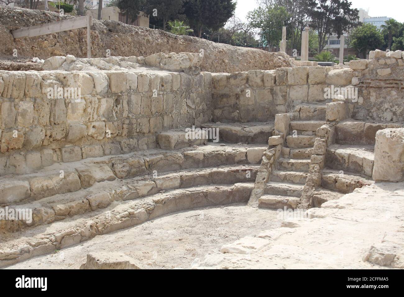 Cross section photograph of Auditoria building in ruins of ancient ...