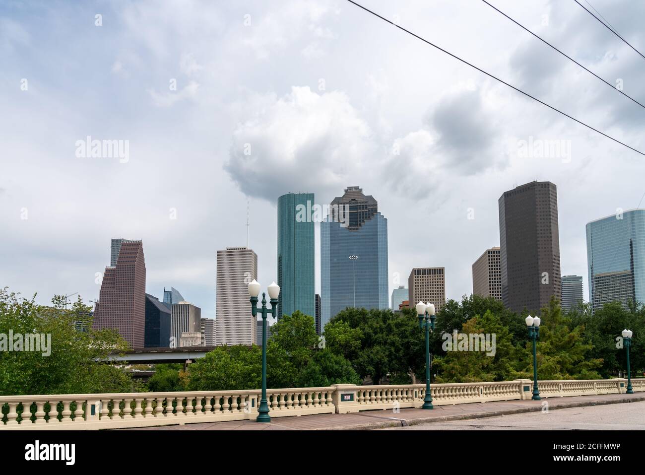 View of the Houston Skyline During the Day from Side Walk on Bridge ...