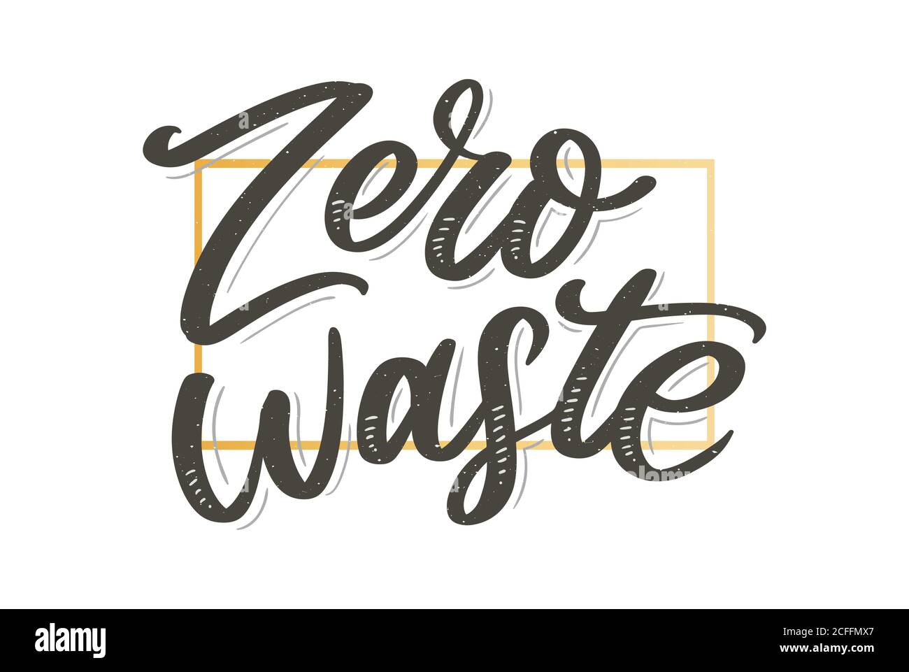 Zero waste conception Green Eco Ecology lettering text vector Stock ...
