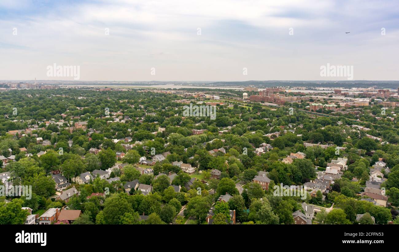 The skyline of Alexandria, Virginia, USA and surrounding areas as seen ...