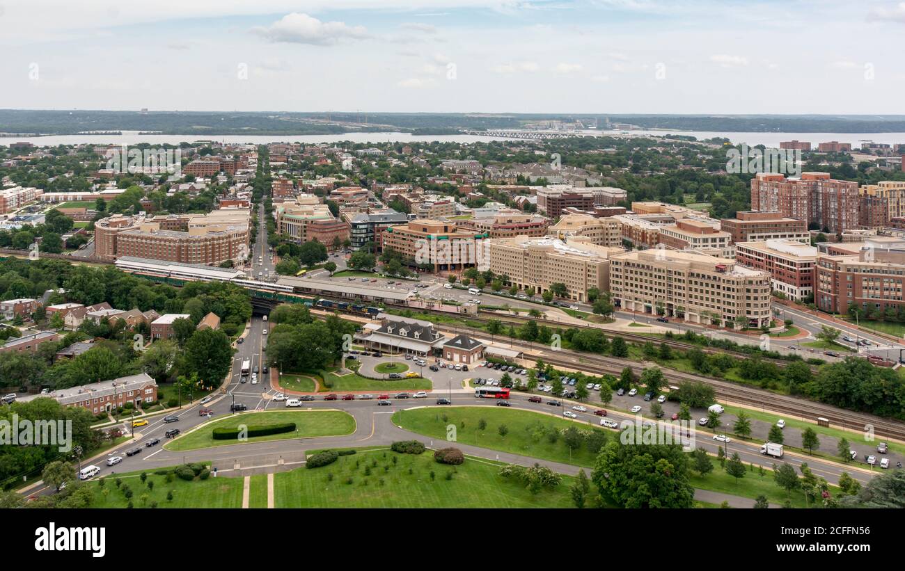 The skyline of Alexandria, Virginia, USA and surrounding areas as seen ...