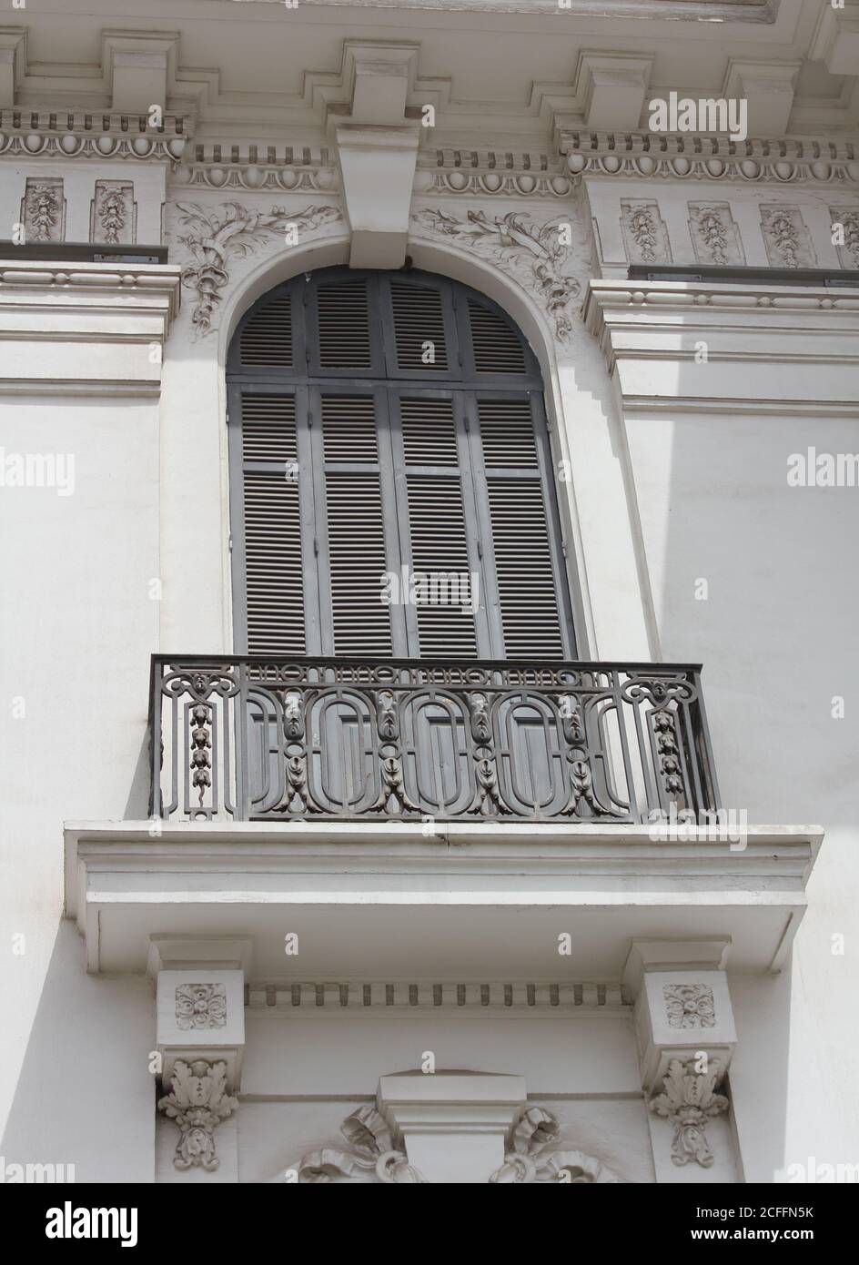 Example of period balcony and shuttered window architecture in Egypt ...