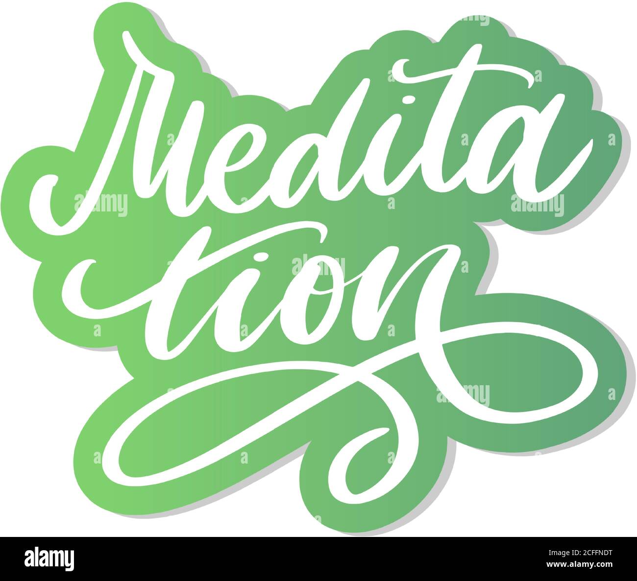 Vector illustration of My Therapy is meditation. Lettering poster for ...