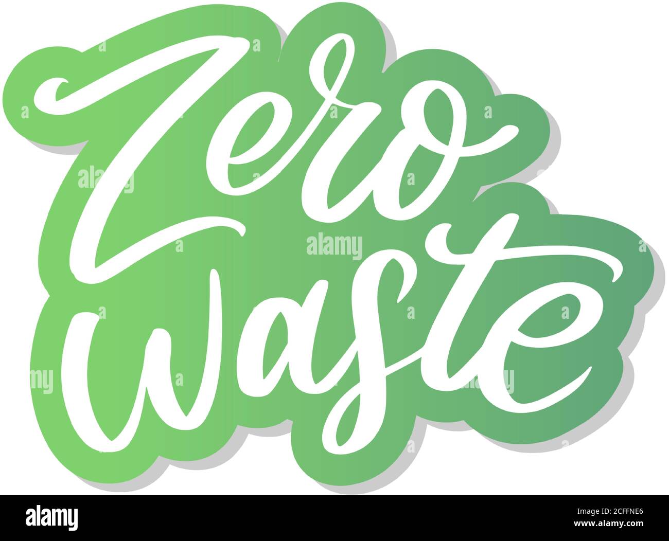 Zero waste conception Green Eco Ecology lettering text vector Stock ...