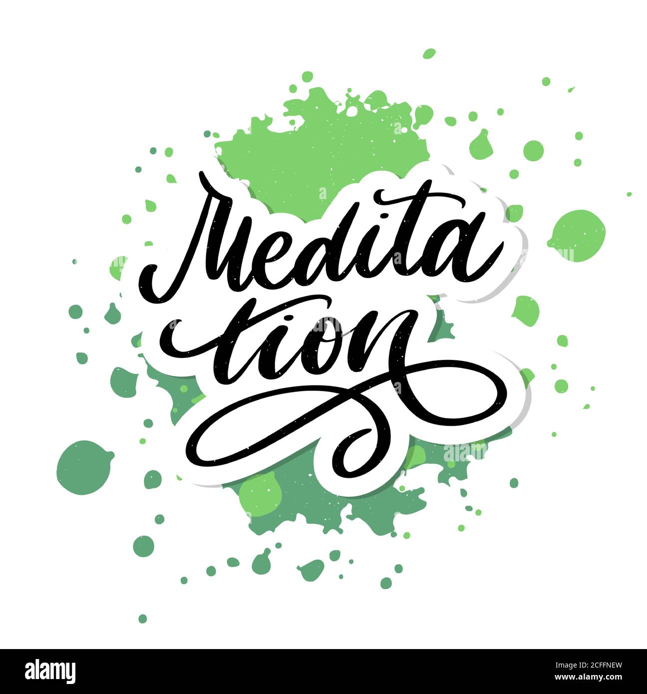 Vector illustration of My Therapy is meditation. Lettering poster for ...