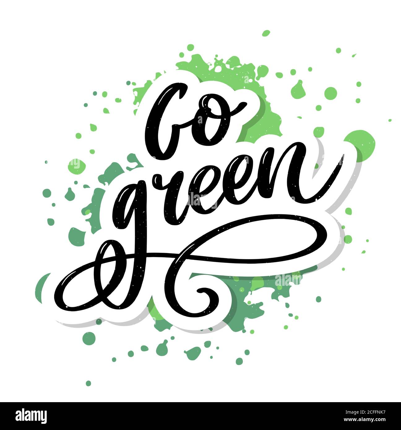 Go Green Creative Eco Vector Concept. Nature Friendly Brush Pen ...