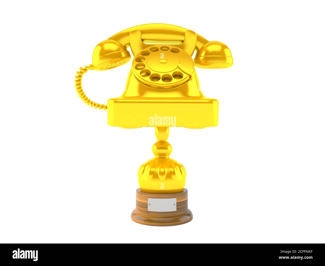 Telephone trophy isolated on white background Stock Photo - Alamy