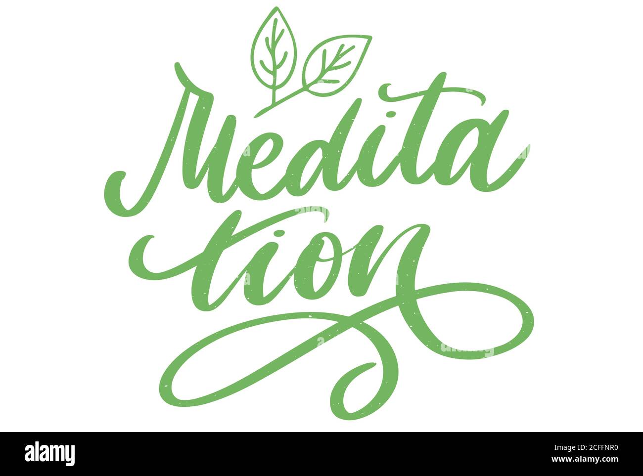 Vector illustration of My Therapy is meditation. Lettering poster for ...